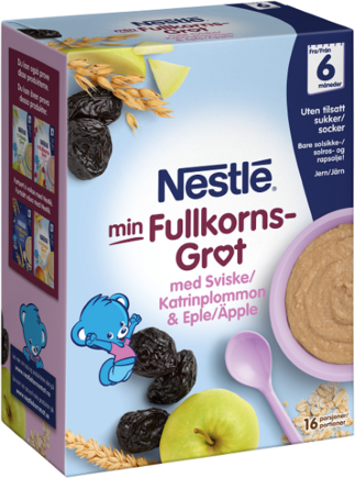 Nestlé min Fullkornsgröt med Katrinplommon & Äpple | Nestlé Baby&you